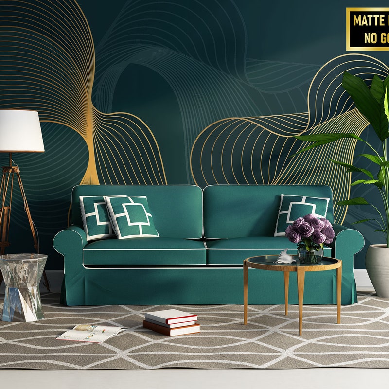 Teal Geometric Wallpaper - Etsy