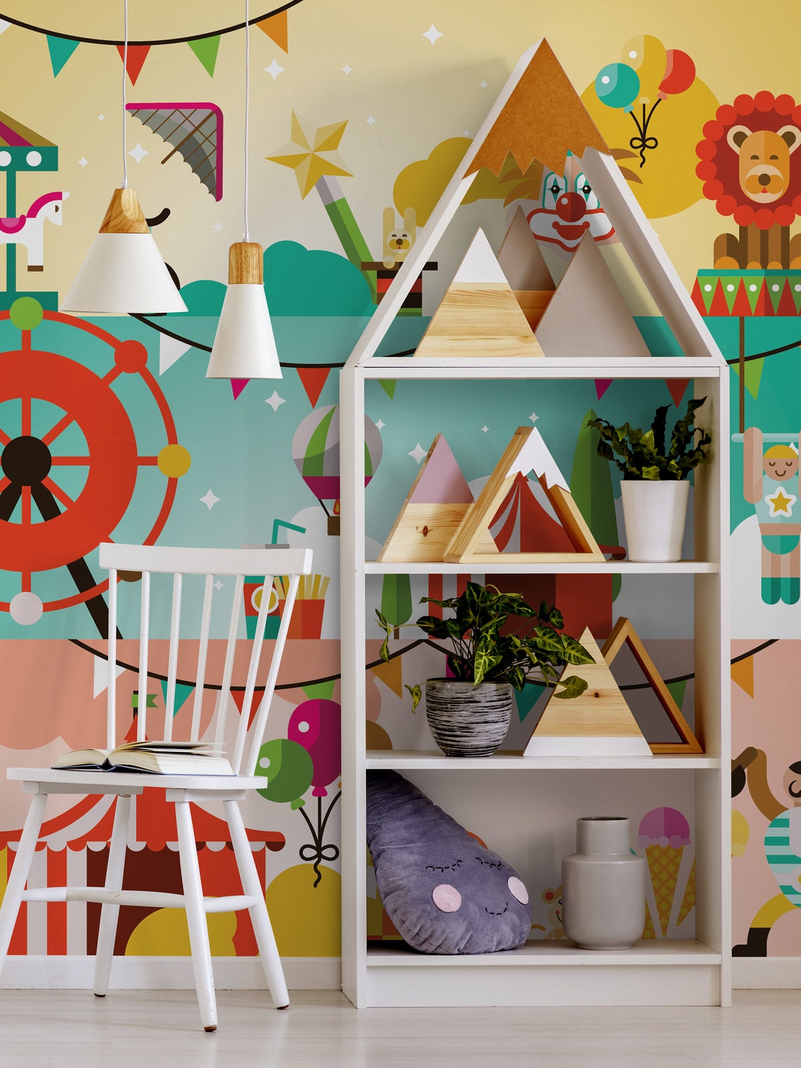 Circus Pattern Wallpaper for Kids Nursery Wallpaper - Etsy