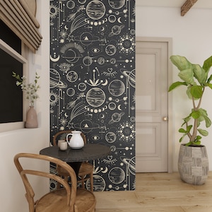 Astrology and Esoteric Symbols Wallpaper, Non Gold/non Metallic Wall ...
