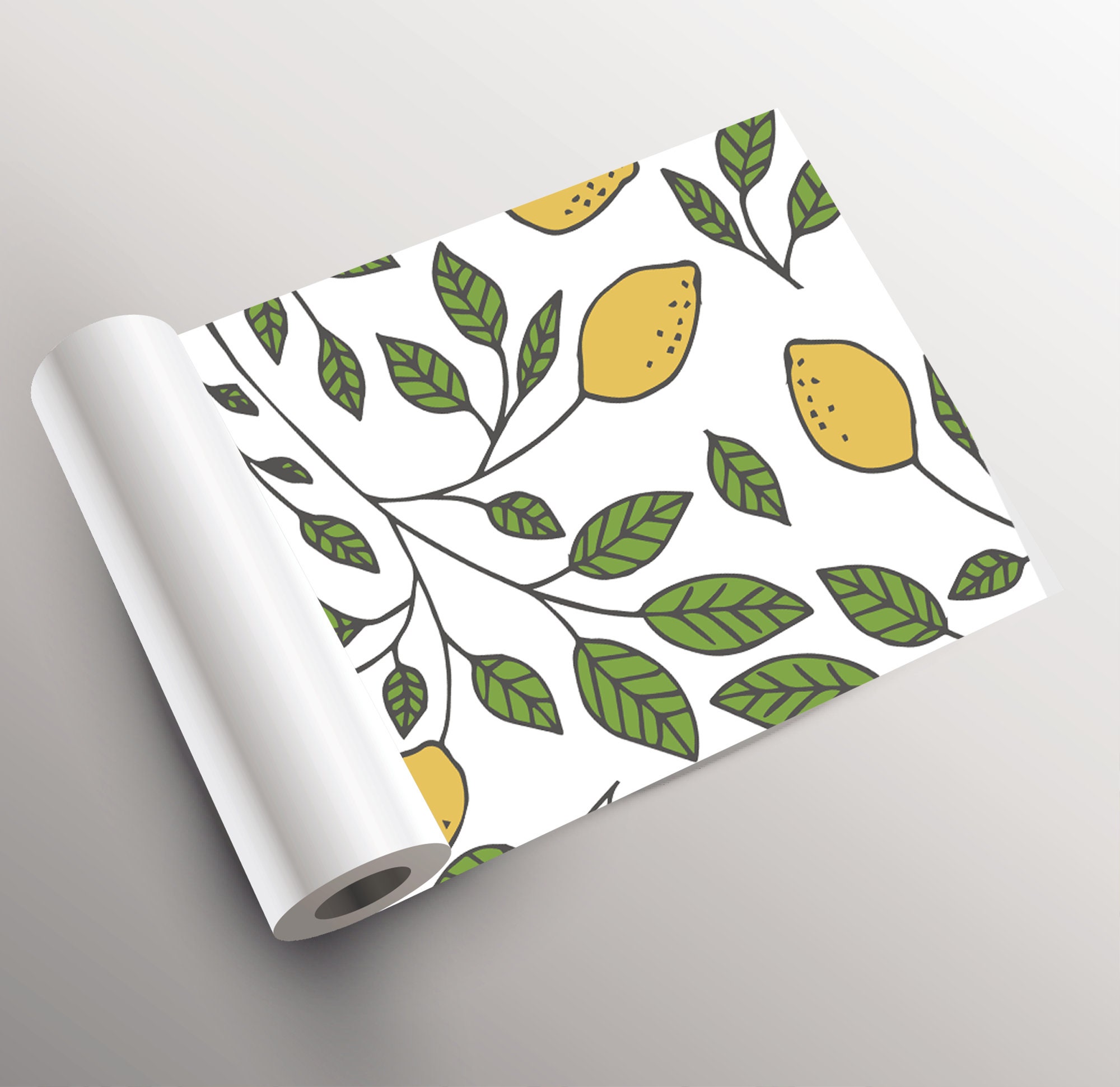 Wallpaper With Lemon and Leaf Pattern - Wallpaper for Kids, Self ...