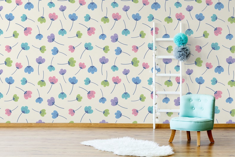 Small Colorful Flowers Pattern Wallpaper || for Kids, Self Adhesive ...