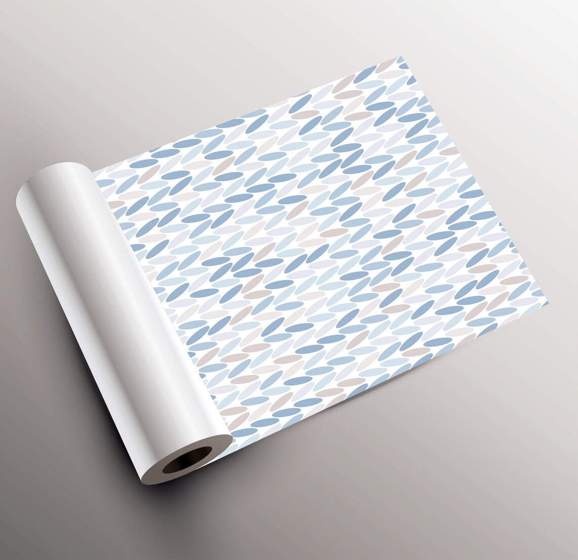 Blue Wallpaper With Small Symmetrical Leaf Pattern for | Etsy