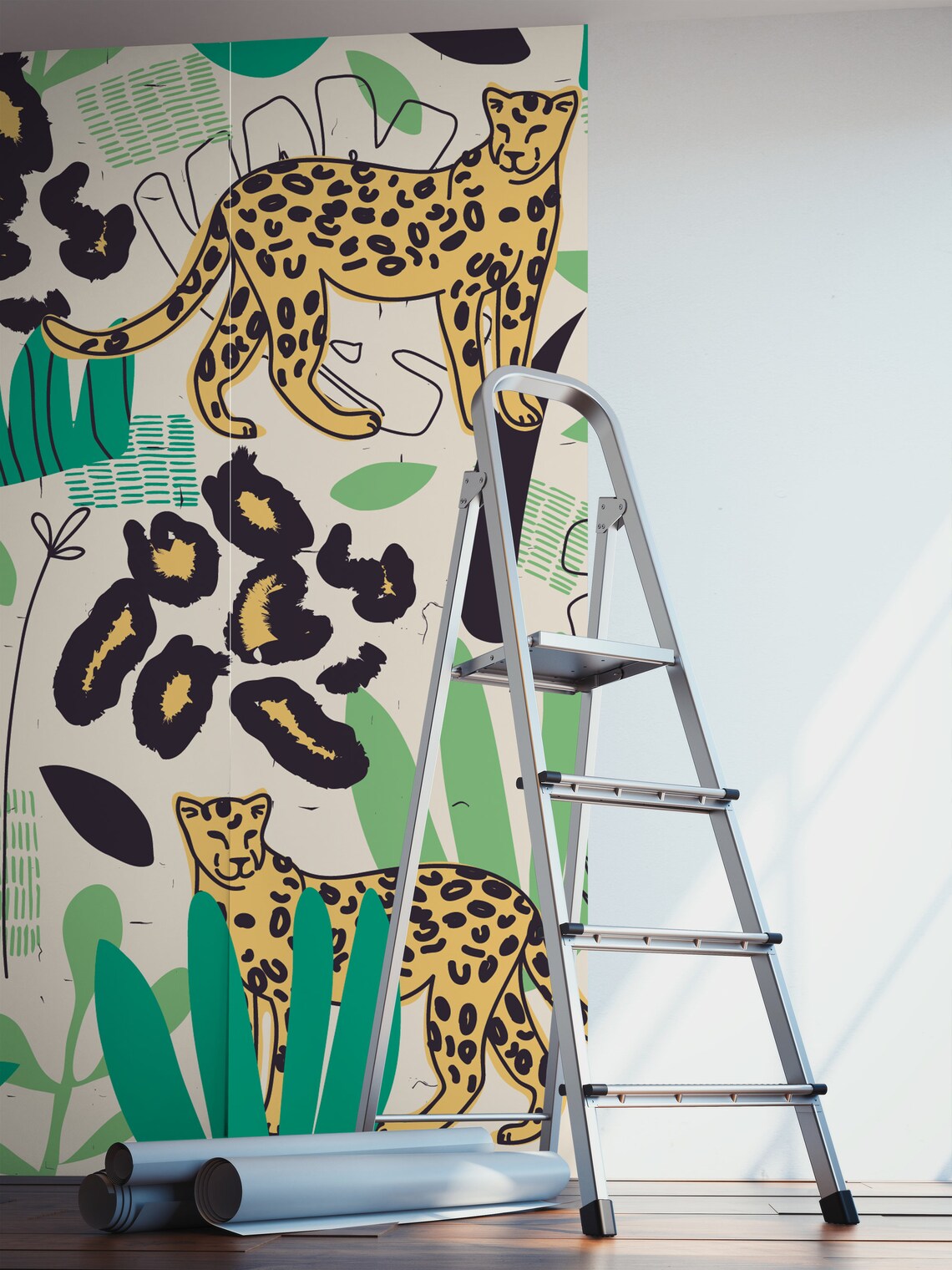 Jungle Wallpaper With Leopard Pattern for Kids Self - Etsy