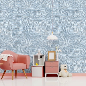 Blue Line Pattern Wallpaper || for Kids, Self Adhesive, Peel and Stick ...