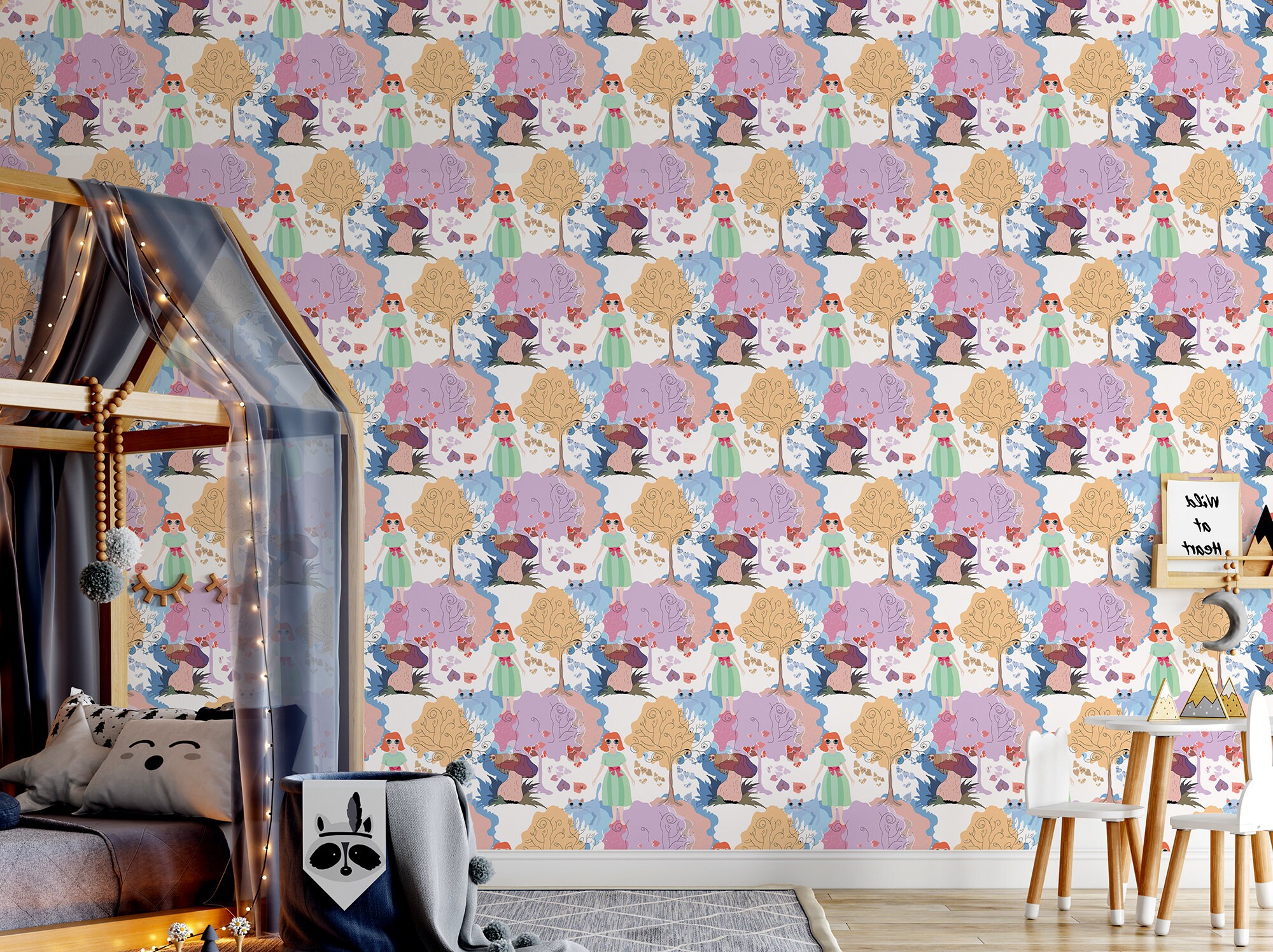 Colorful Abstract Fantasy Pattern Wallpaper || for Kids, Self Adhesive ...