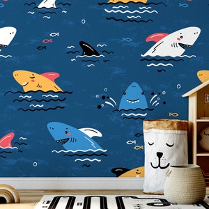 Ocean Full of Funny Sharks - Cartoon Wallpaper || for Kids, Self ...
