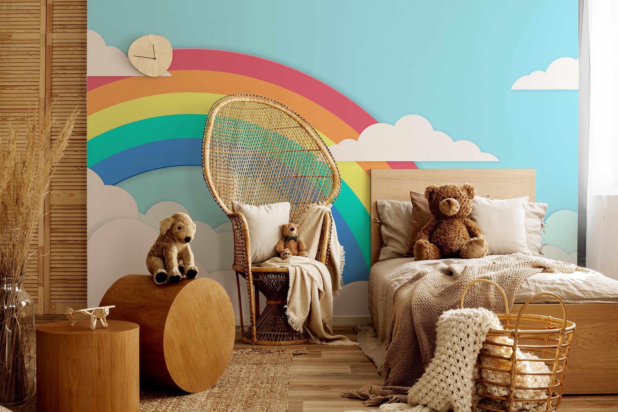 Rainbow Wallpaper Wallpaper for Kids Self Adhesive Peel and | Etsy