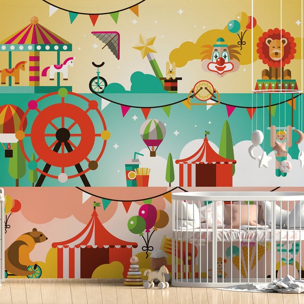 Circus Wall Mural - Etsy