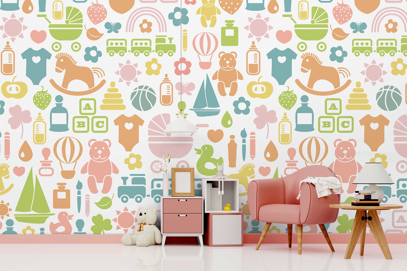 Baby Toys Pattern Wallpaper for Kids Self Adhesive Peel - Etsy UK