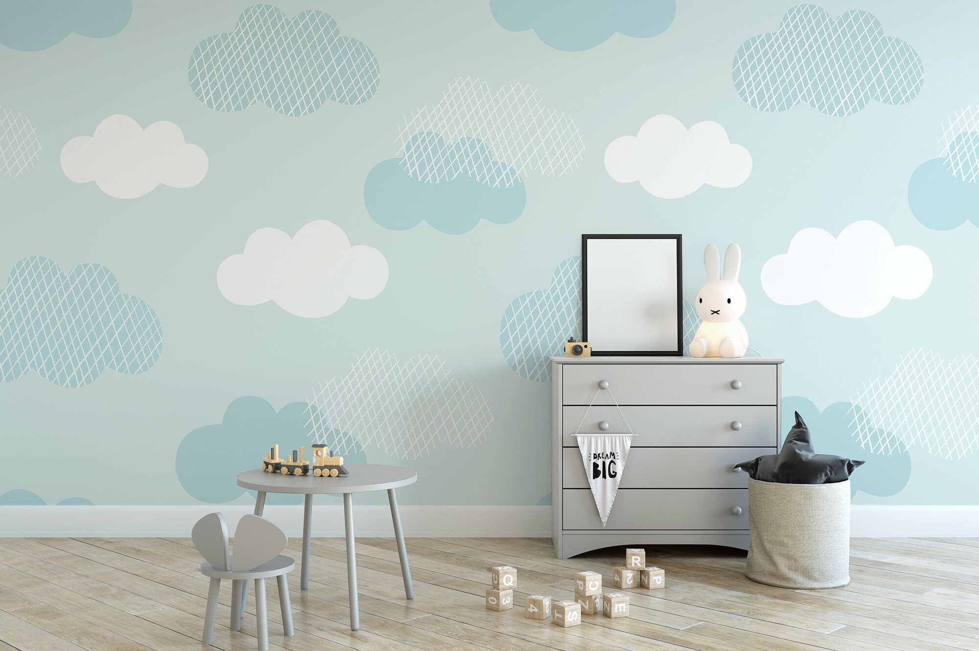 Blue Sky Wallpaper With Clouds for Kids Self Adhesive - Etsy UK