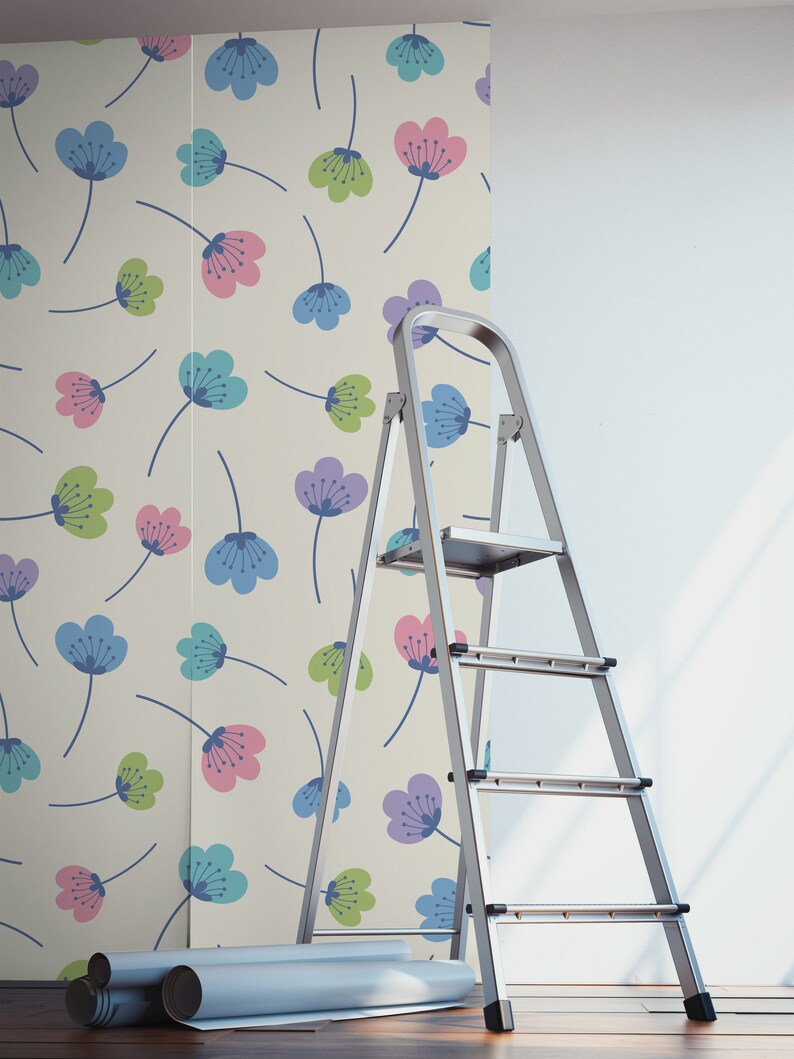 Small Colorful Flowers Pattern Wallpaper || for Kids, Self Adhesive ...