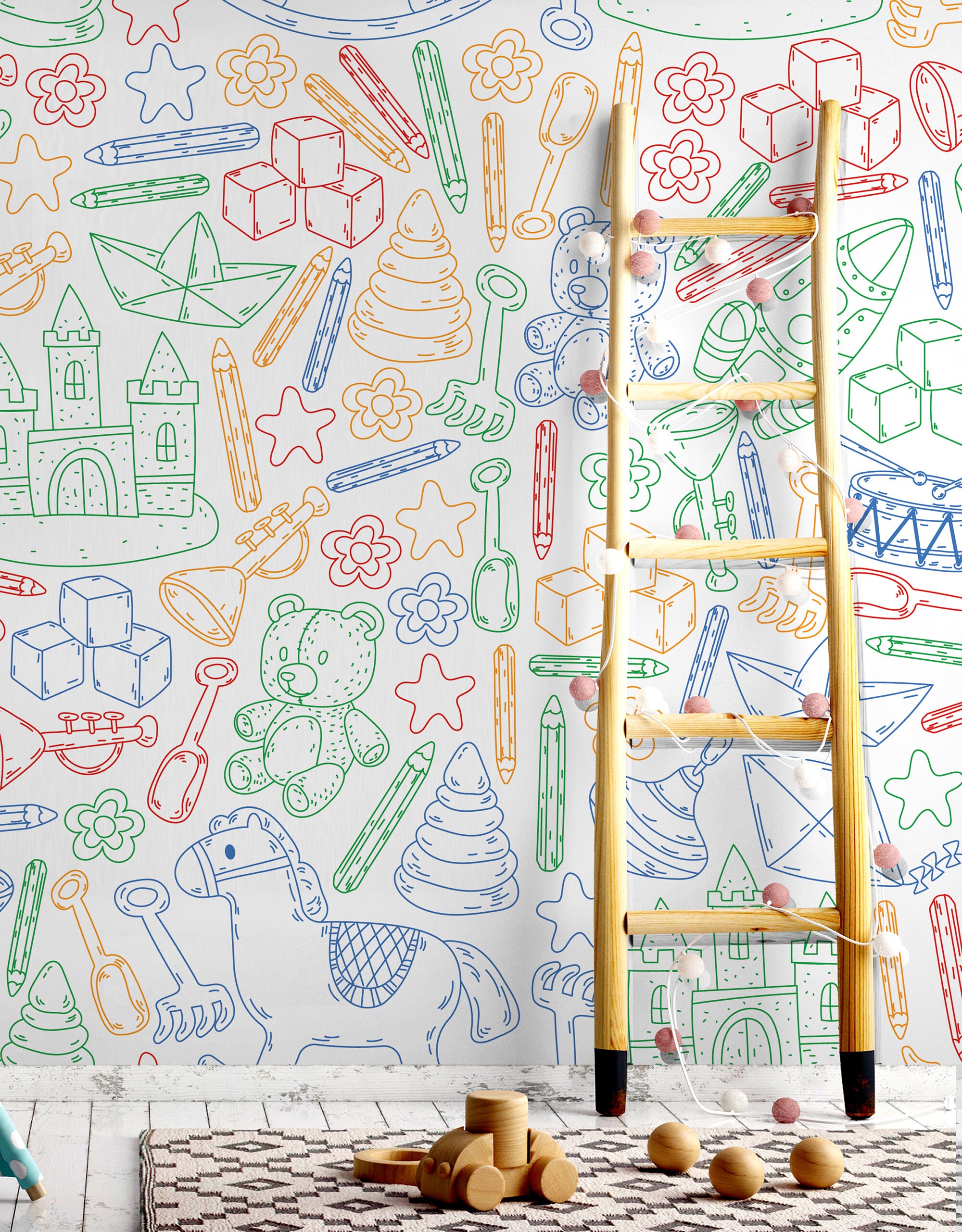 Colorful Baby Pattern Wallpaper || for Kids, Self Adhesive, Peel and ...