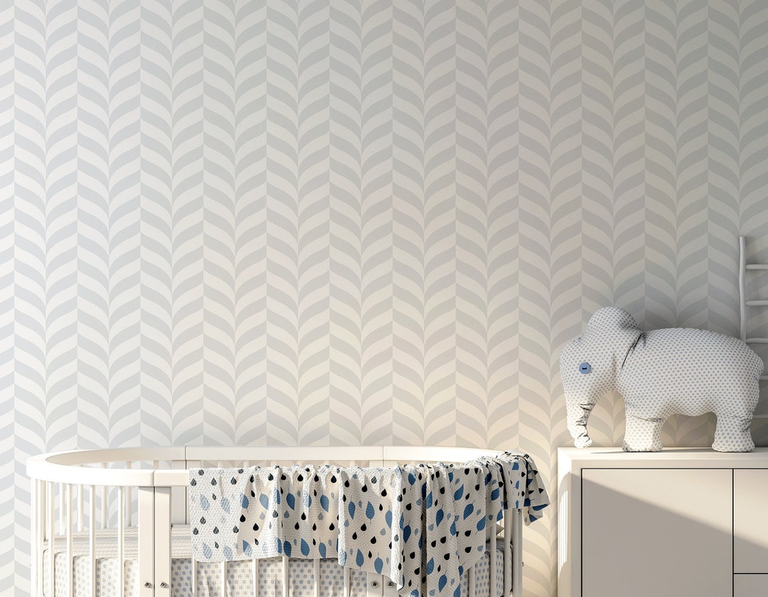 White and Gray Linear Pattern Wallpaper for Kids, Self Adhesive, Peel ...
