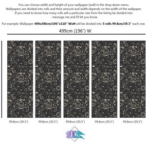 Astrology and Esoteric Symbols Wallpaper, Non Gold/non Metallic Wall ...
