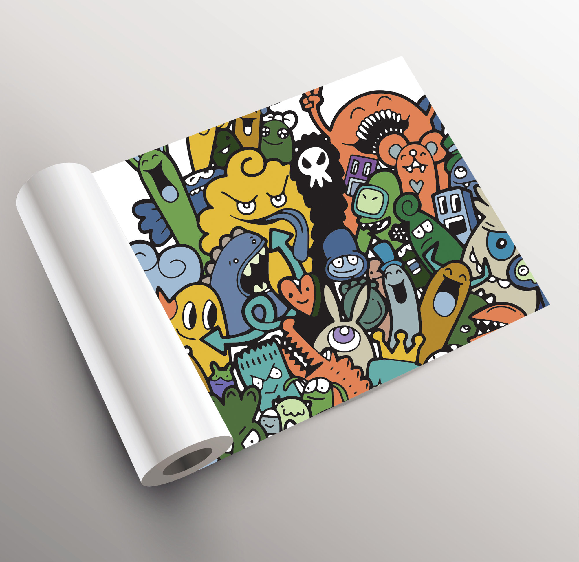 Wallpaper With Colorful Monsters Wallpaper for Kids Self - Etsy