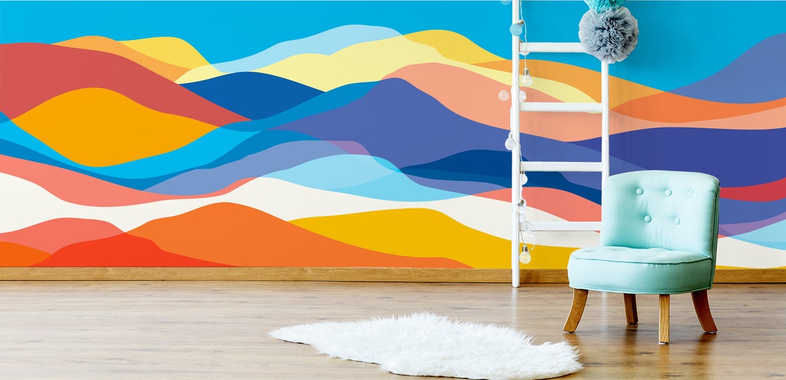 Abstract Vector Multicolor Mountain Wallpaper || for Kids, Self ...