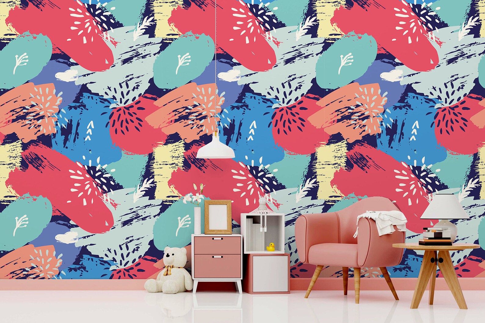 Colorful Abstract Wallpaper for Kids Self Adhesive Peel and - Etsy