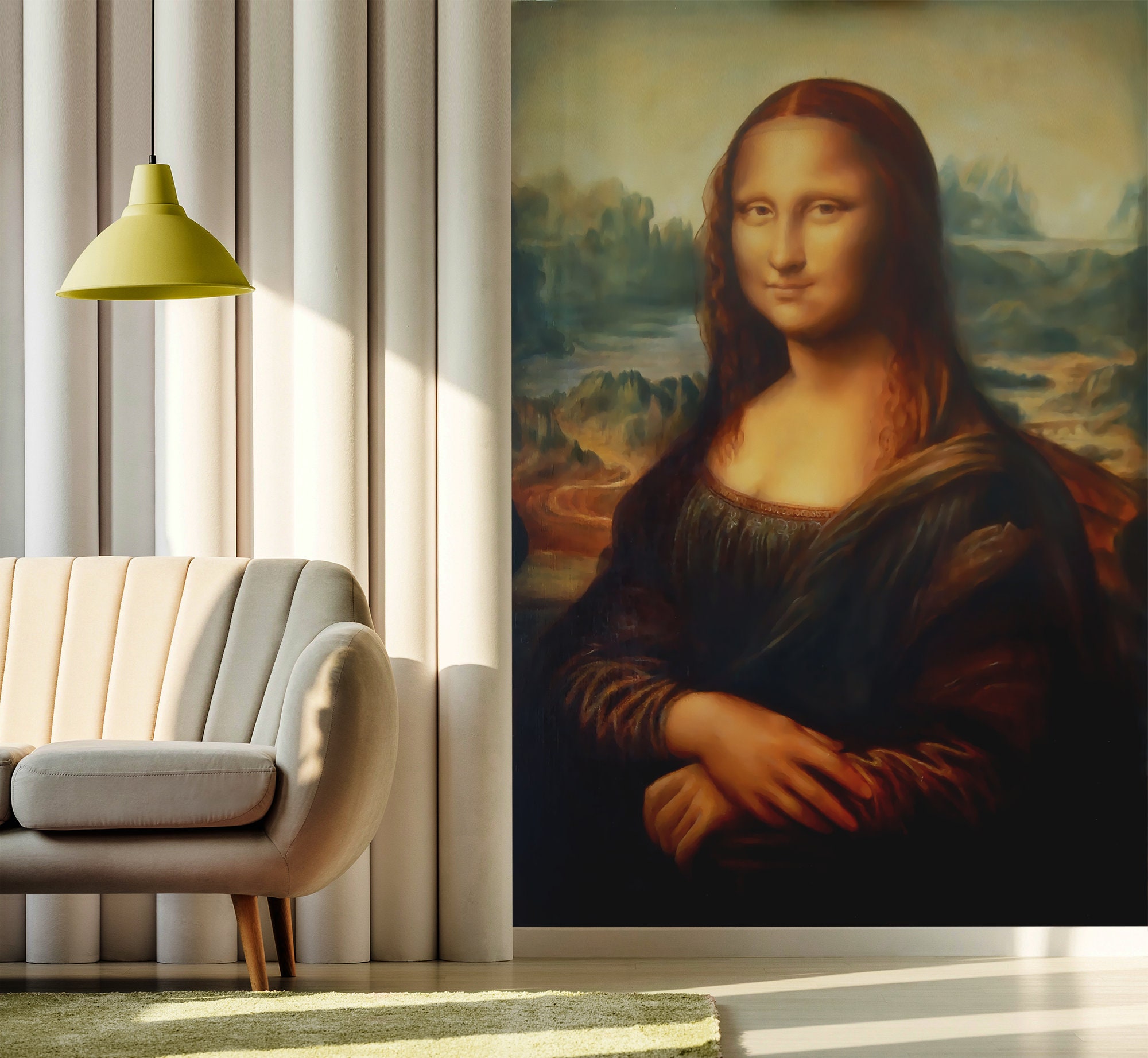 Mona Lisa Reproduction Wallpaper || Peel and Stick Floral Wall Mural - Etsy