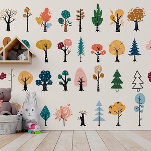 Colorful Tree Pattern Wallpaper || for Kids, Self Adhesive, Peel and ...
