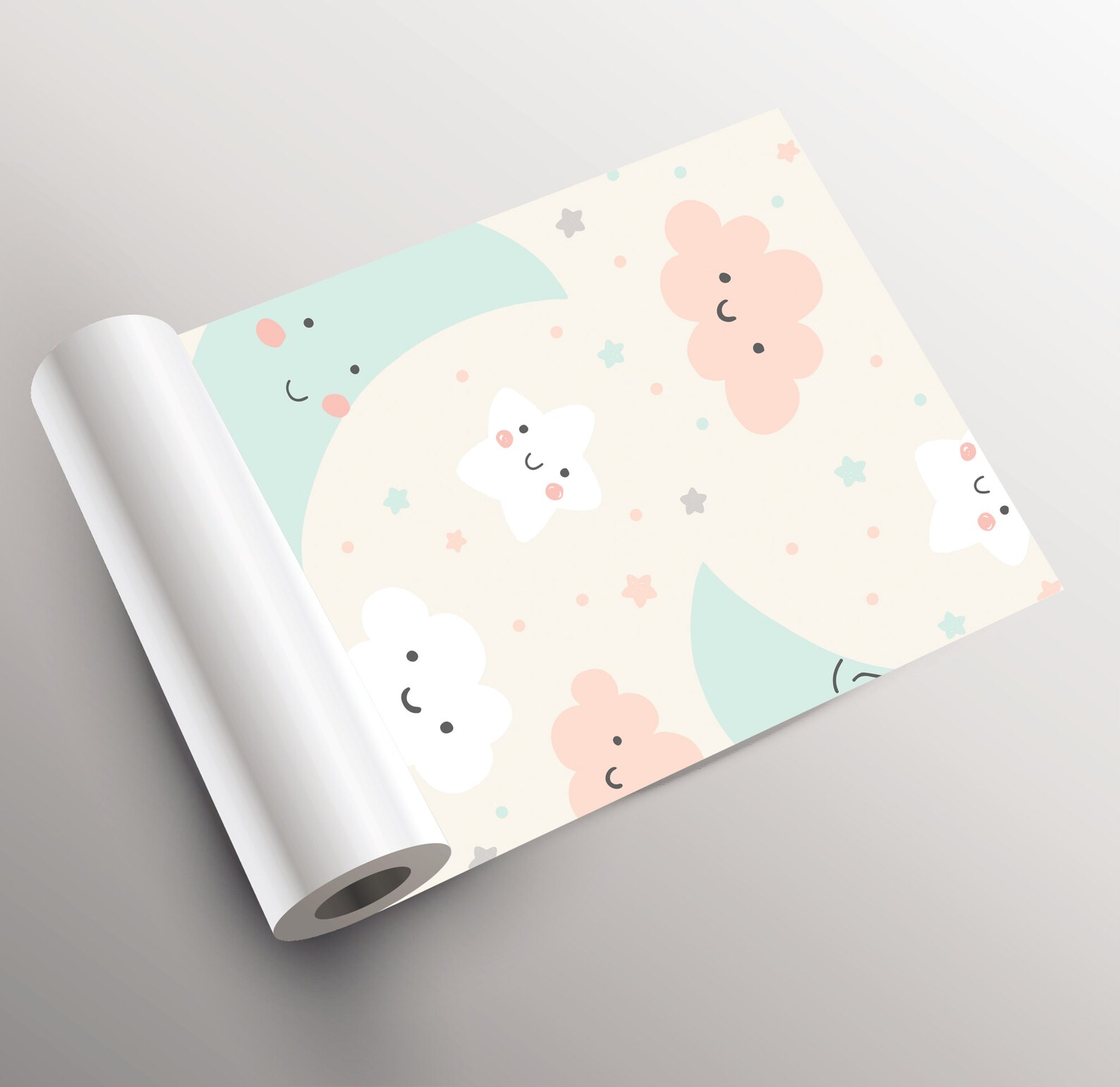 Sky Pattern Wallpaper With Colorful Clouds, Stars and Moons || for Kids ...
