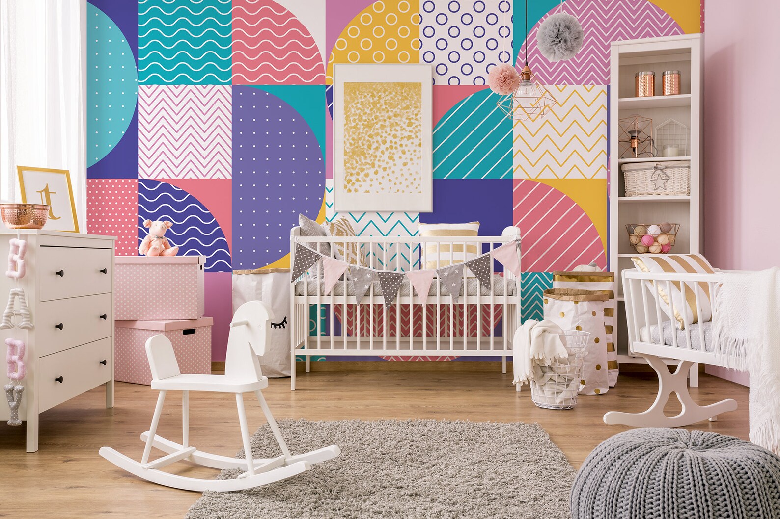 Colorful Geometric Pattern Wallpaper for Kids Self - Etsy