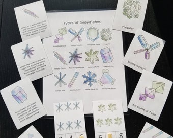 Snowflake Count and Clip Cards - Etsy