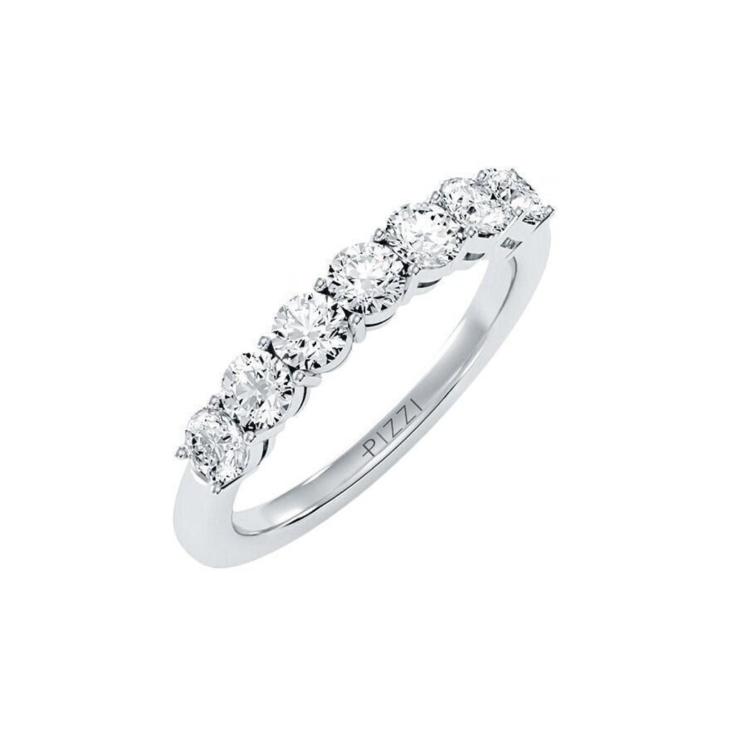Riviera Ring in 18k White Gold With 1.12 Carat Natural Diamonds ...