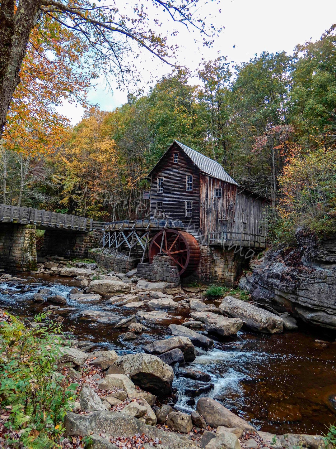 Fall - Autumn - Old Grist Mill - Digital Photo - Instant Download - Etsy