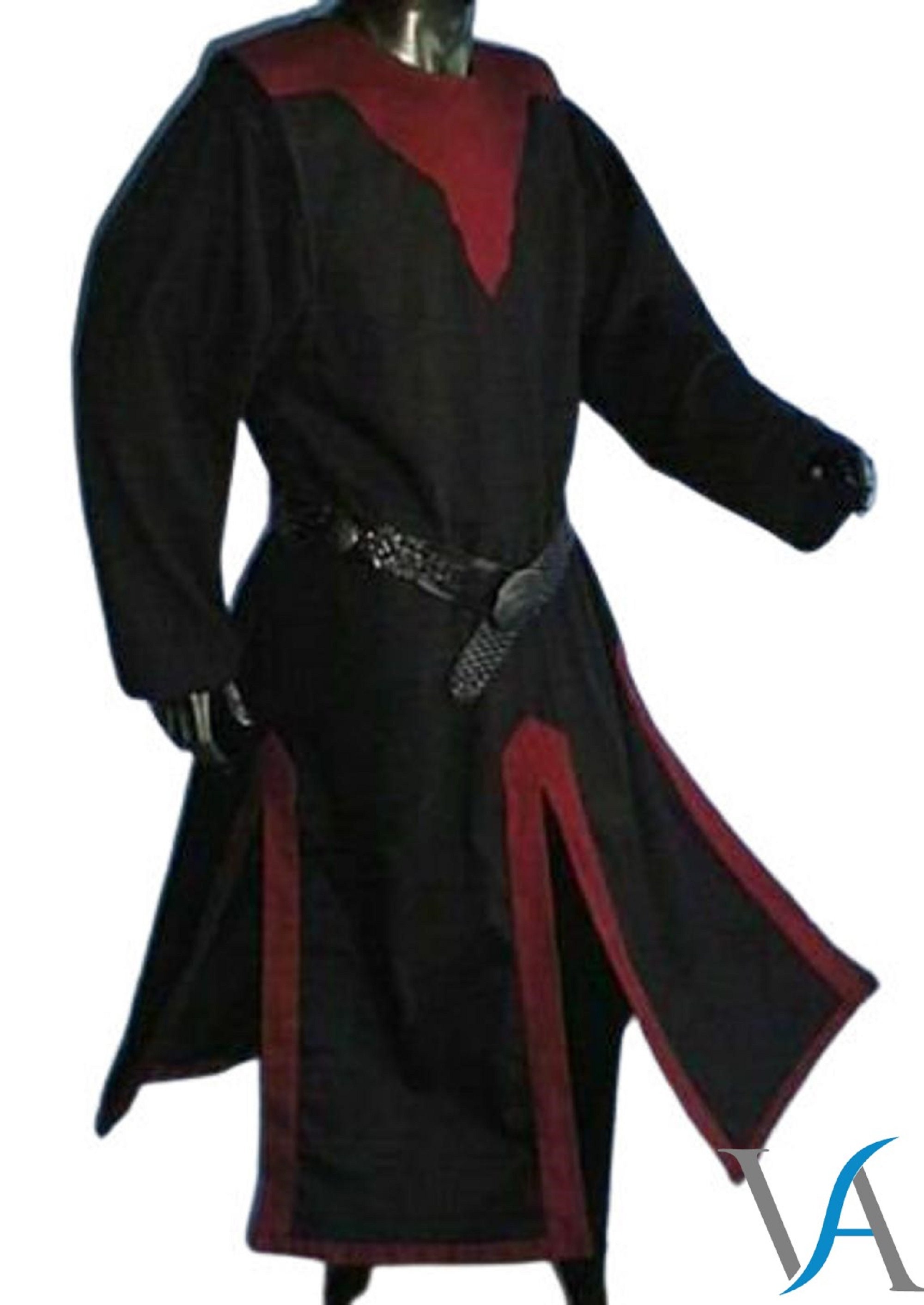 MEDIEVAL BLACK KNIGHT Tunic Surcoat Crusader Sleeveless | Etsy