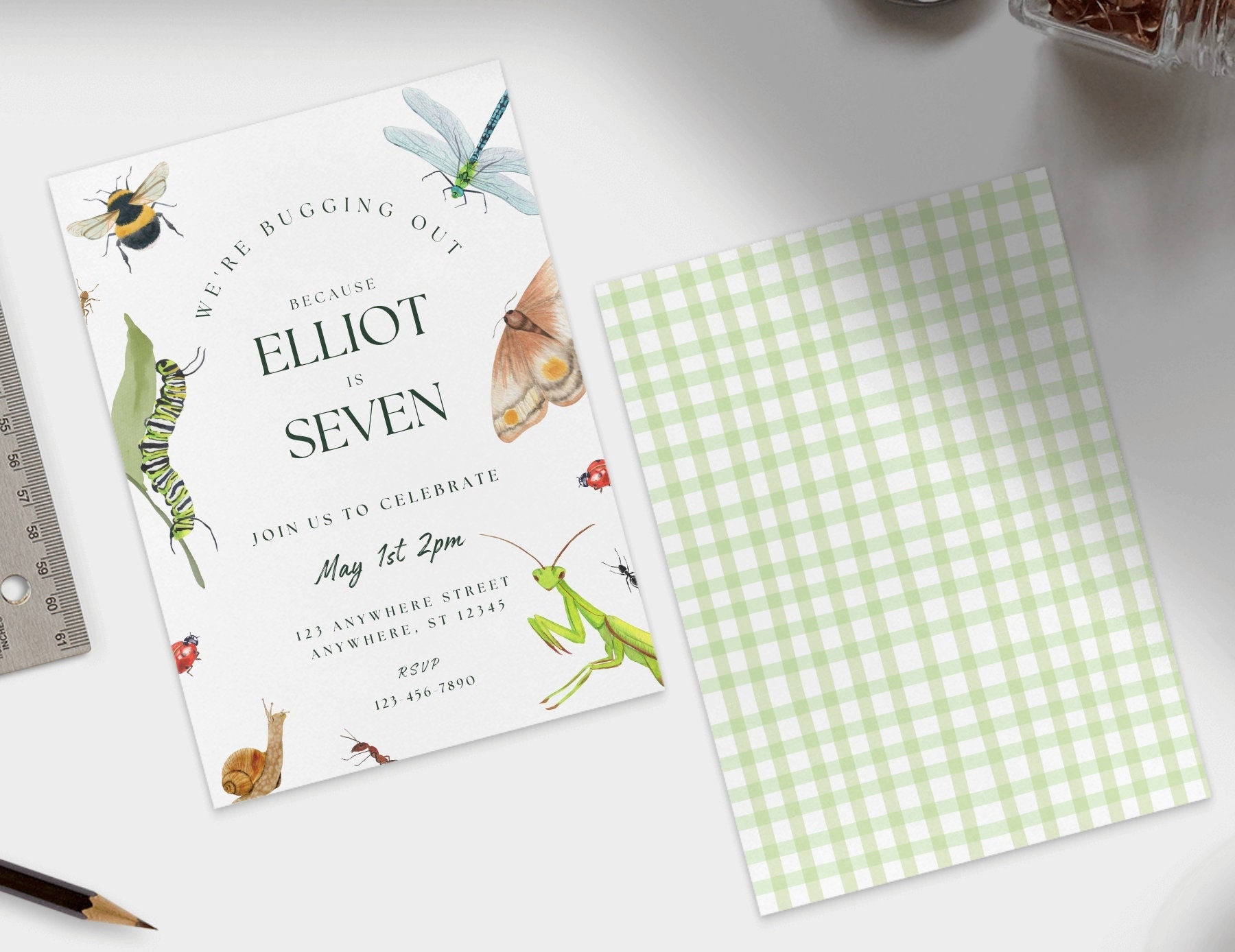 EDITABLE Bug Lover Birthday Invite, Cute Kids Bug Birthday, Insect ...