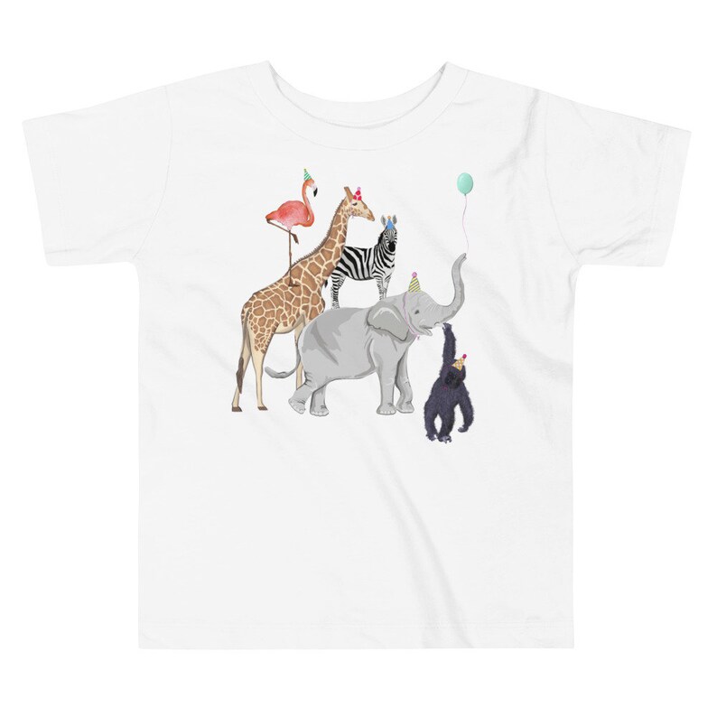 Party Animals Cute Kids Tee, Zoo Animals Tee, Cool Kids Shirt, Cute ...