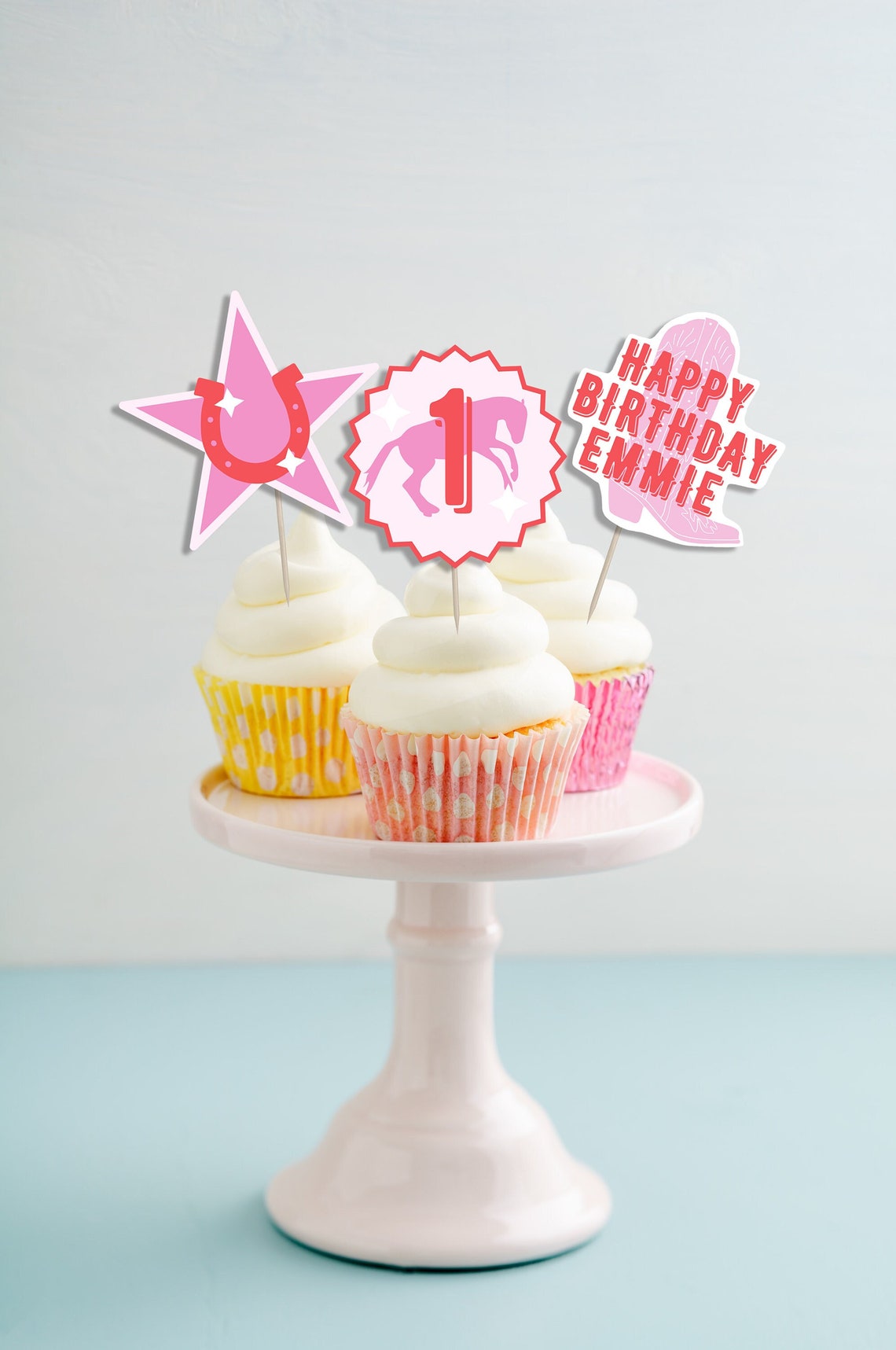 EDITABLE Howdy Ya'll Western Theme Birthday Cake Toppers, My First ...