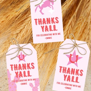 EDITABLE Howdy Ya'll Western Birthday Theme Gift Tags, My First Rodeo ...