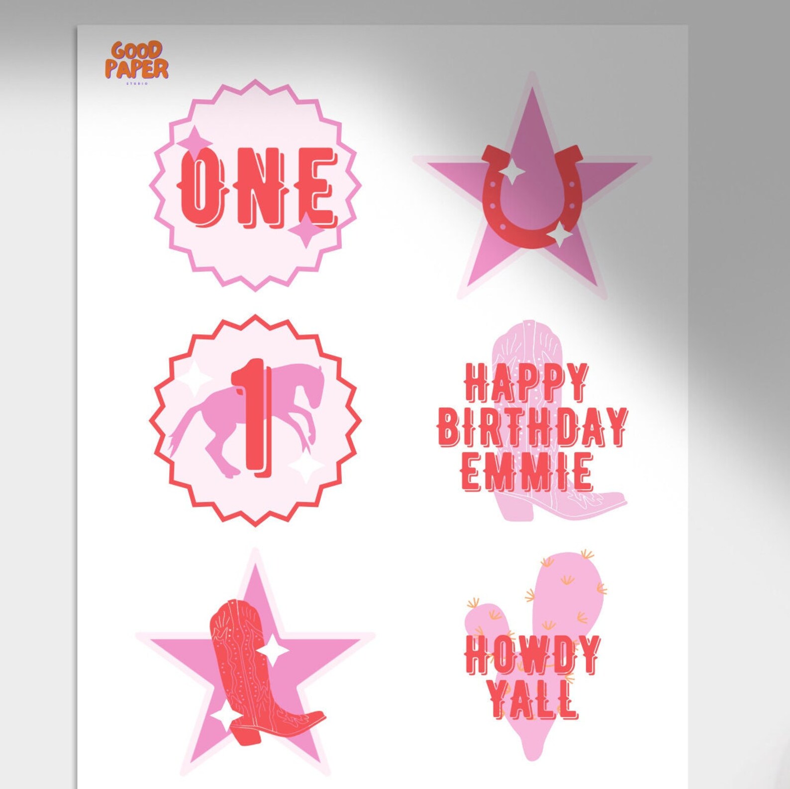 EDITABLE Howdy Ya'll Western Theme Birthday Cake Toppers, My First ...