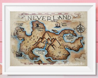 Neverland Map Print | Etsy
