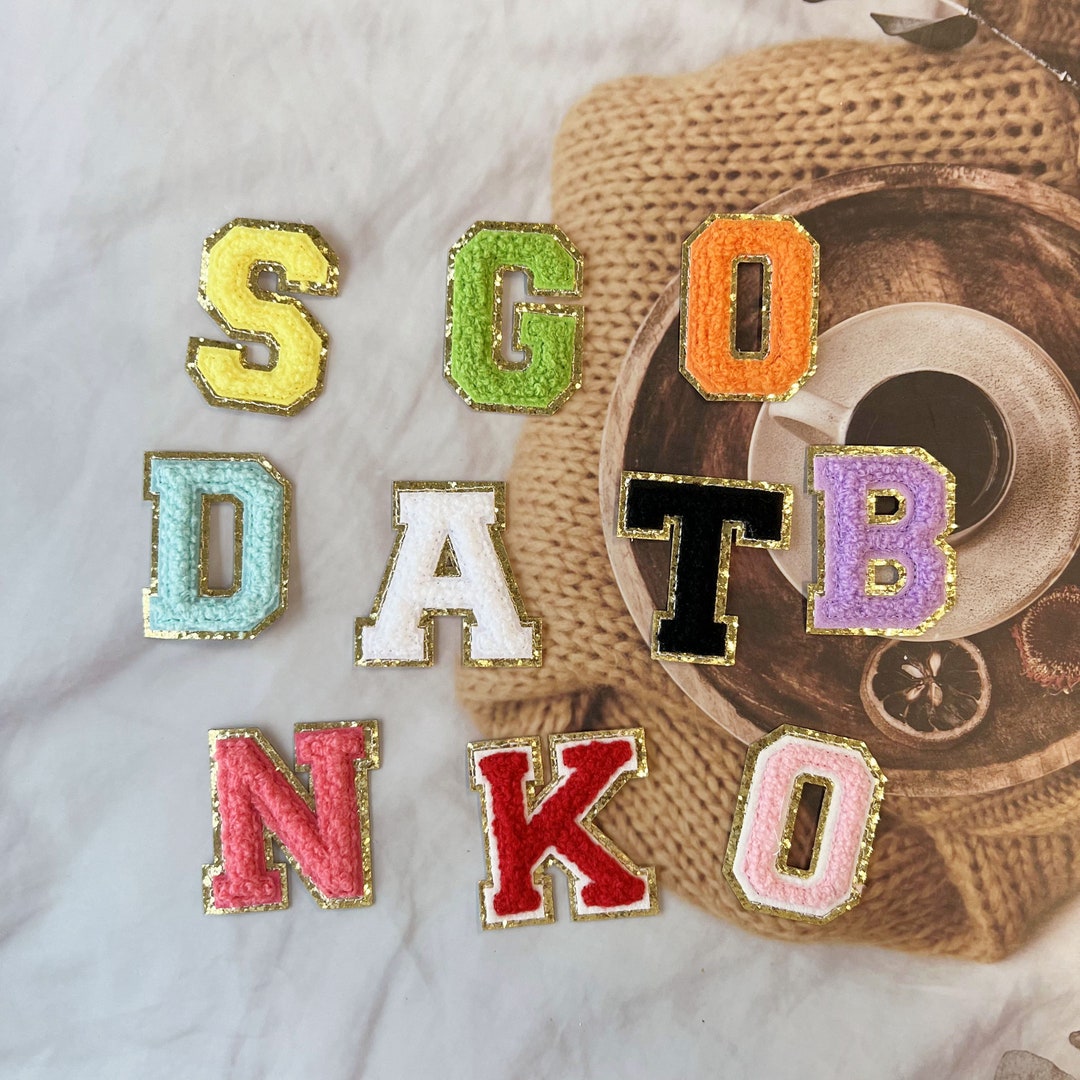 2.16in Multi-color Letter Patch Letters Alphabet Sequins Towel ...