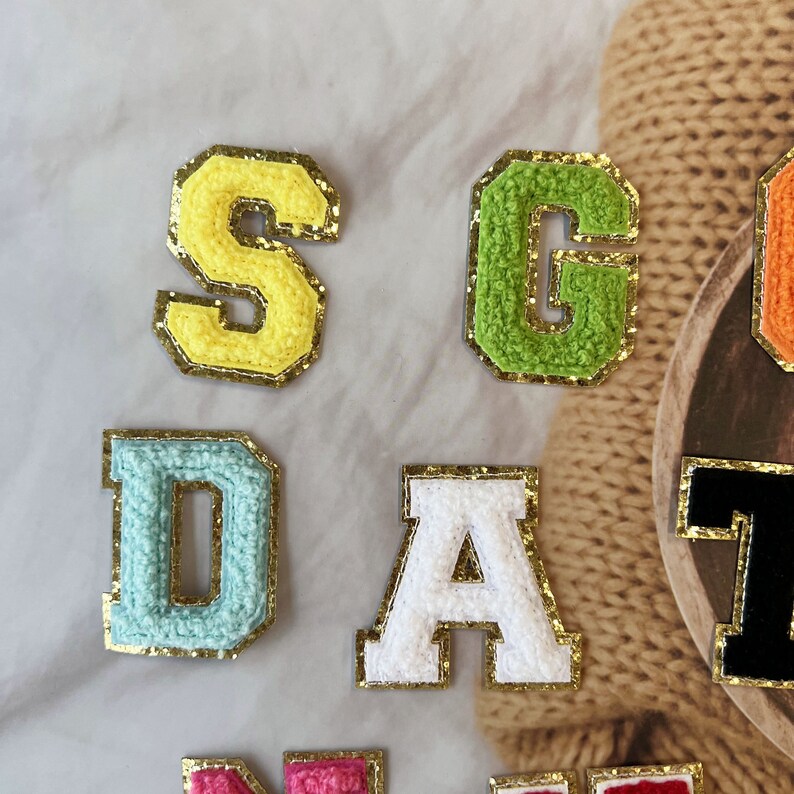 2.16in Multi-color Letter Patch Letters Alphabet Sequins Towel ...