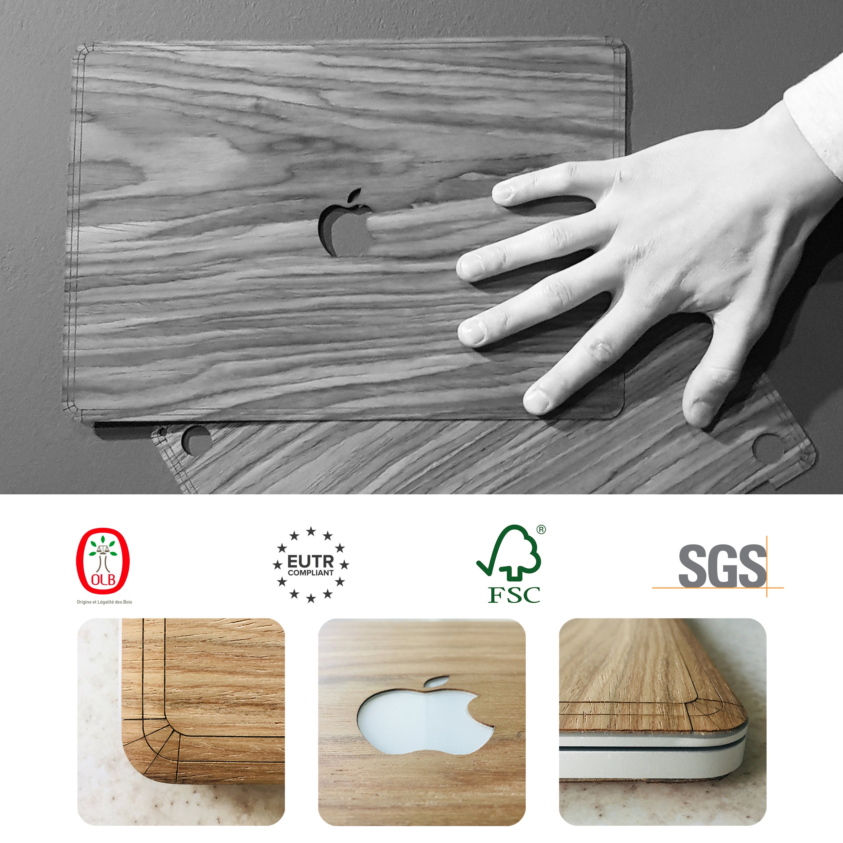 NATURAL WOODEN COVER for Macbook air pro 16 15 13 12 11 inch | Etsy