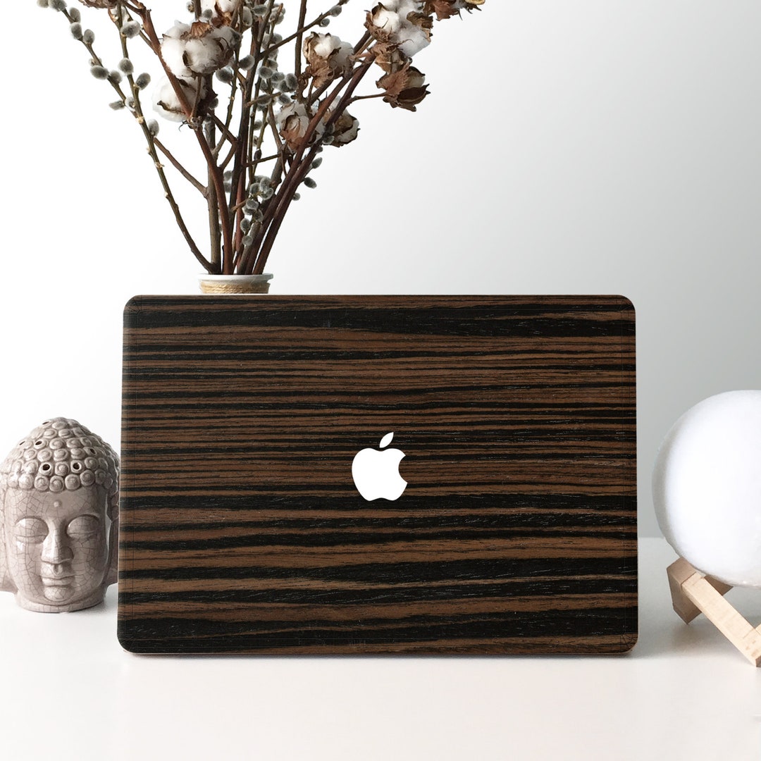 DARK NATURAL WOOD Slim Skin Wood MacBook M1 M2 M3 Air 13 MacBook Pro 14 ...