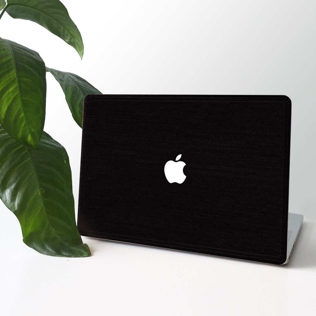 BLACK Wood Veneer Decal With Apple Logo Cutout Cover for MacBook Pro 16 ...