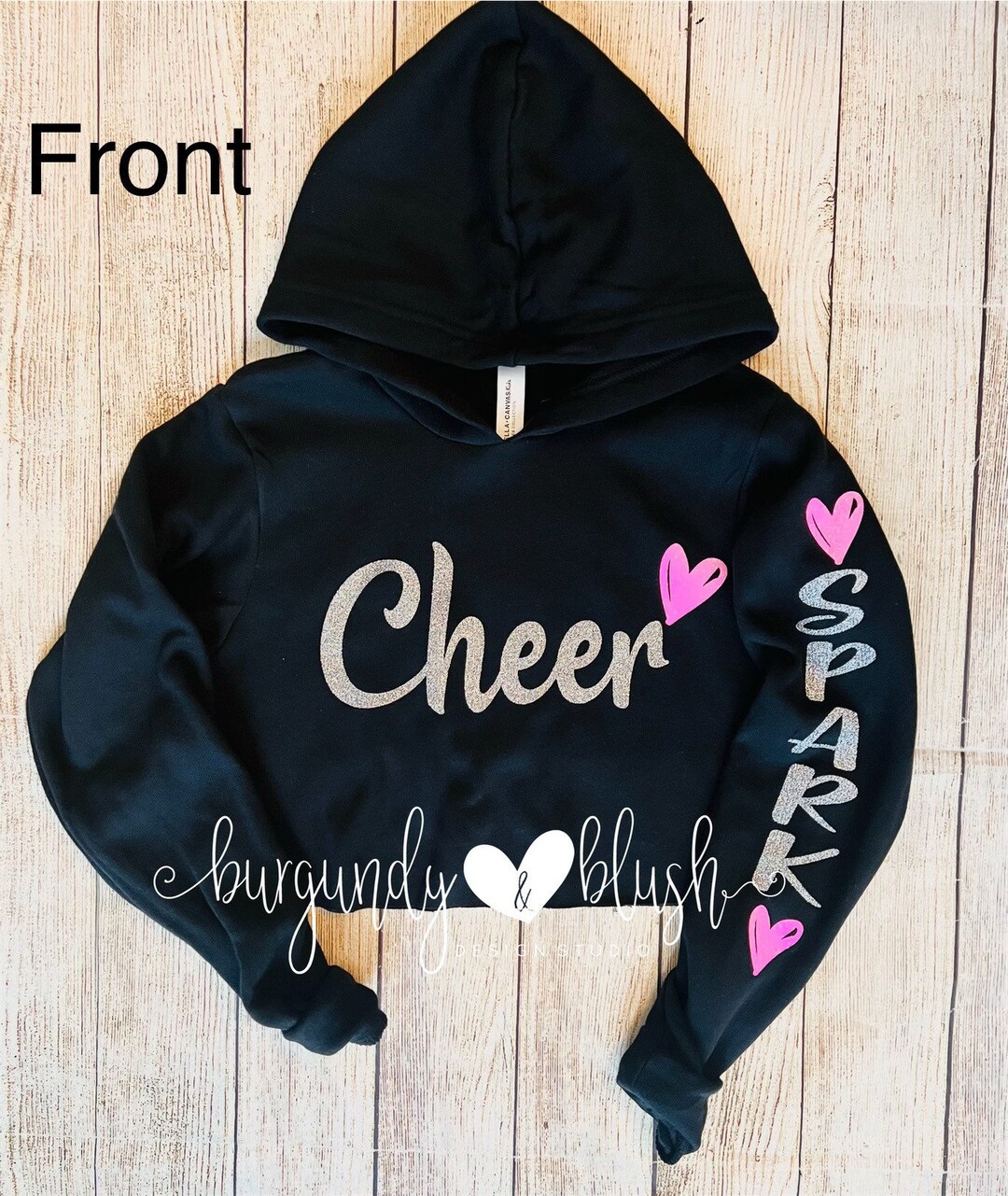 Personalized Cheer Cropped or Full Hoodie, Girls Birthday Gift ...