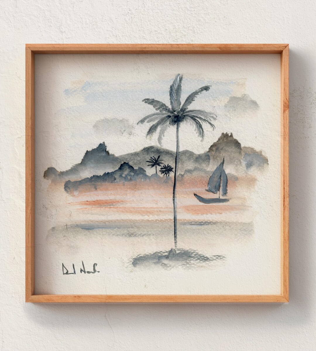 Island Landscapes, Printable Art Ocean Landscapes Neutral Tones Hand ...