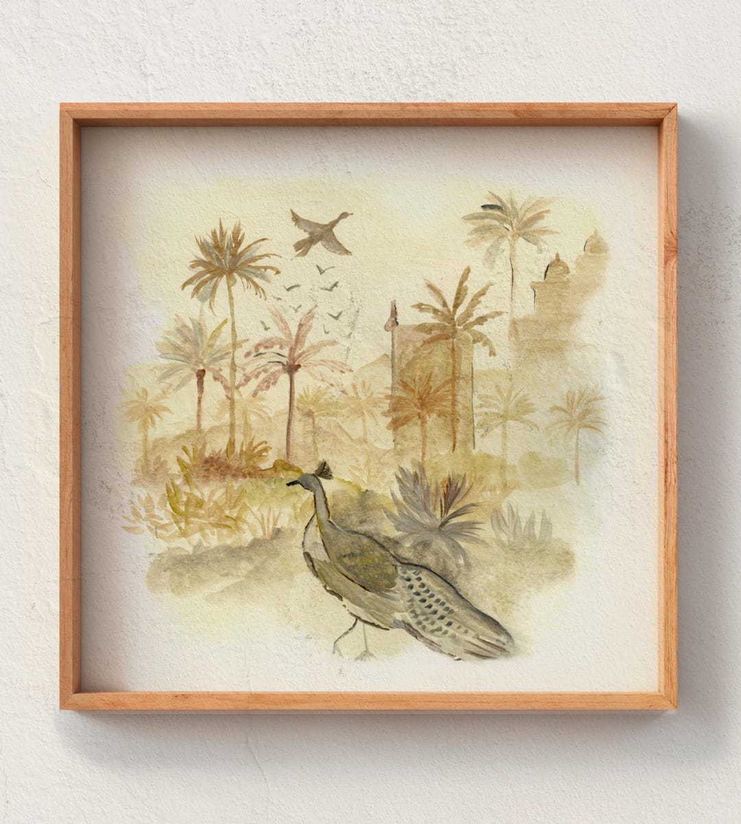 Kaia, Tropical Art Bird Landscape Original Watercolour, Printable Art ...