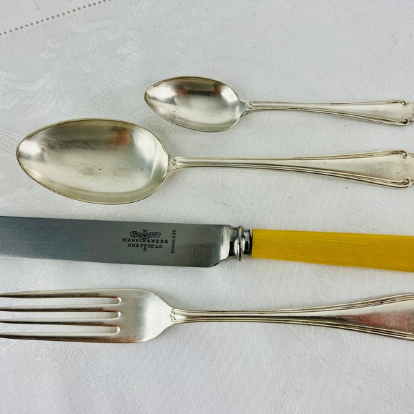 Antique Ivory Handled Silverware Set - Etsy