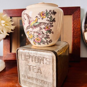 Antique Ginger Jar, Crown Devon Fielding for Fortnum and Mason, "bird ...