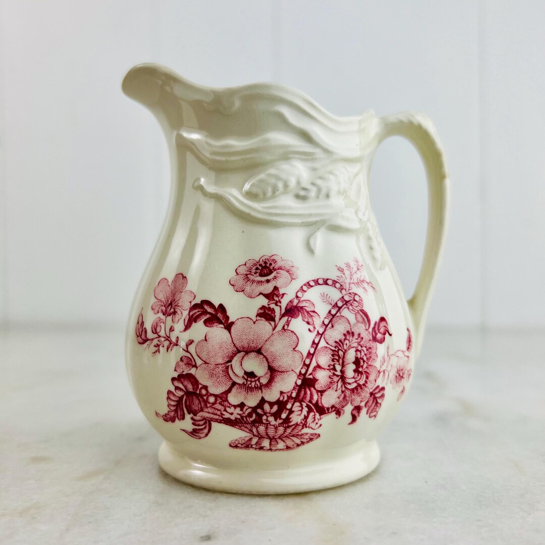 Vintage Clarice Cliff Creamer Pitcher, Red Charlotte Pattern, Royal ...