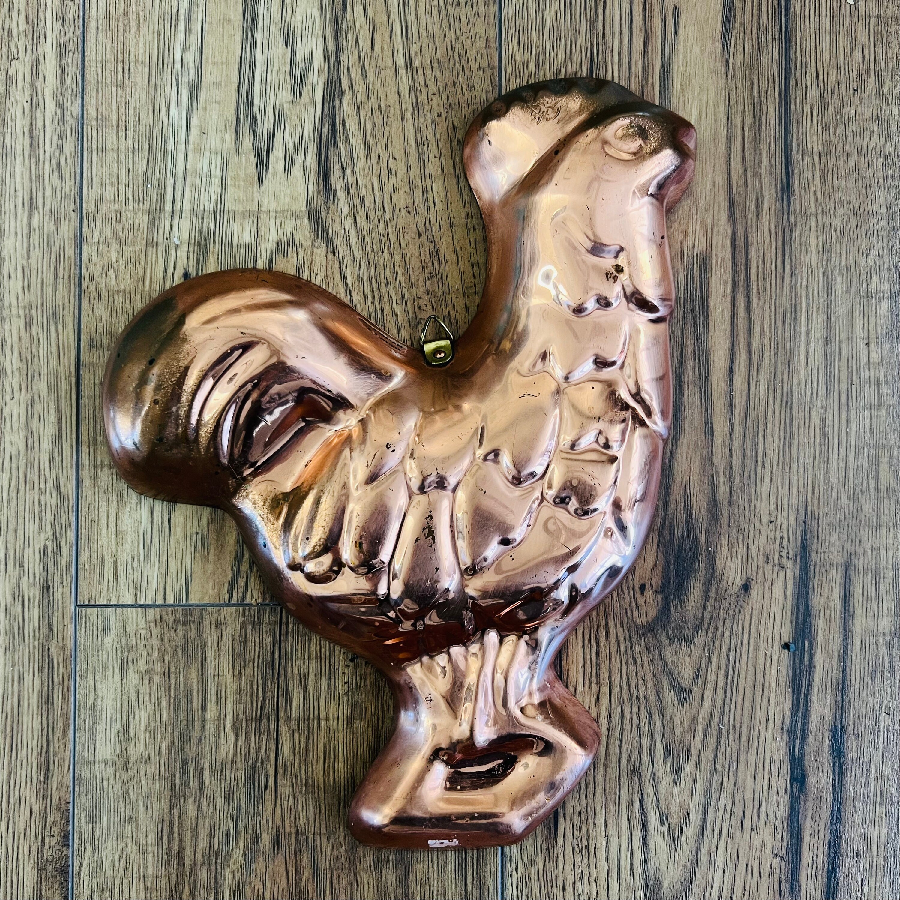 Vintage Copper Mold, Benjamin and Medwin, Rooster, 12" Cake Pan, Brass ...
