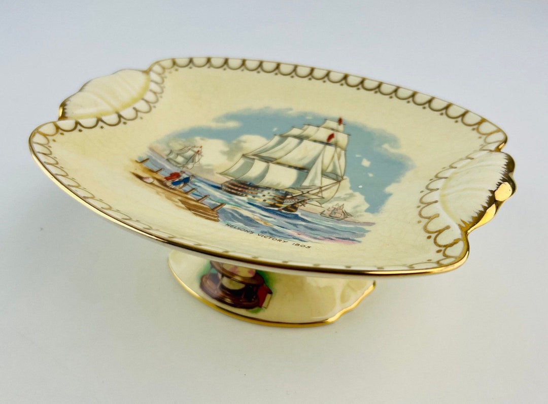 Antique Royal Winton Soap Dish, Nelson's Victory 1805 Pedestal Dish for ...