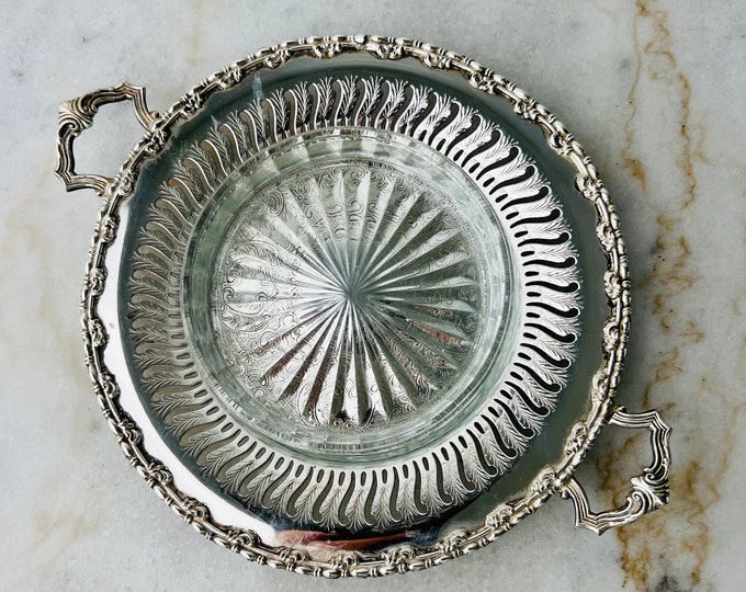 Monogrammed M Wm Rogers Silver Plate Trumpet Vase Brides Basket Wedding ...