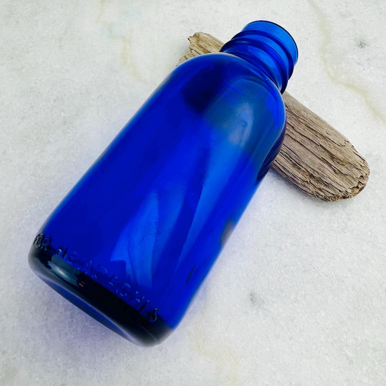 Vintage Cobalt Blue Bromo Seltzer Bottles, Embossed Glass, 1915-50s - Etsy